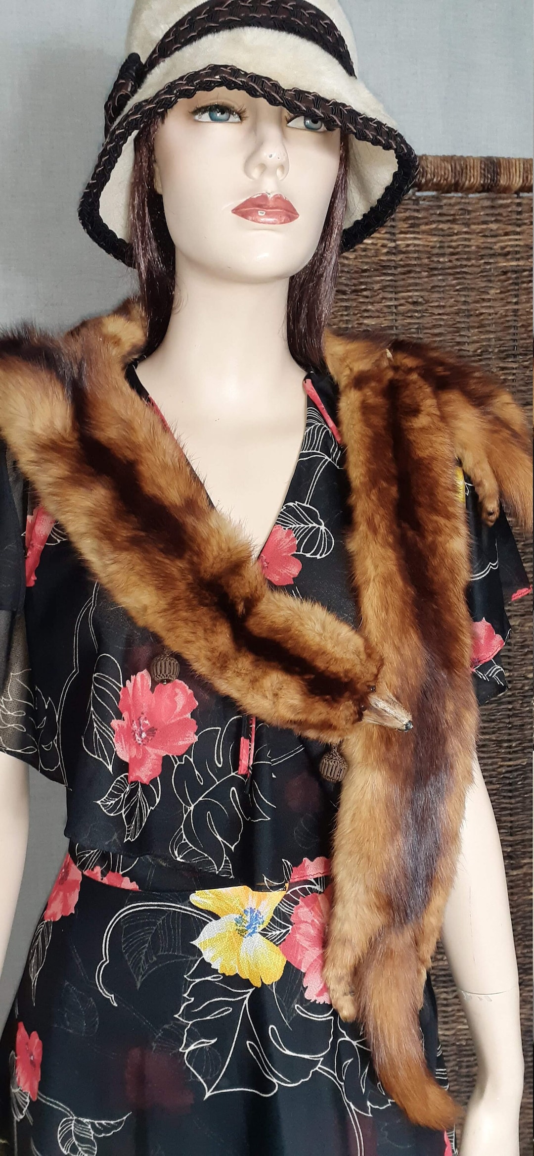 1930s FOUR PELT Mink Shawl Scarf /20s Mink Scarf / Flapper Fur Scarf ...