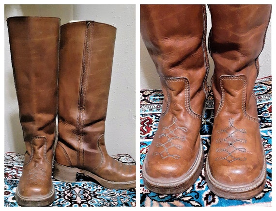 60s Early 70s Chunky Platform Campus Boots Bort Carlton - Etsy