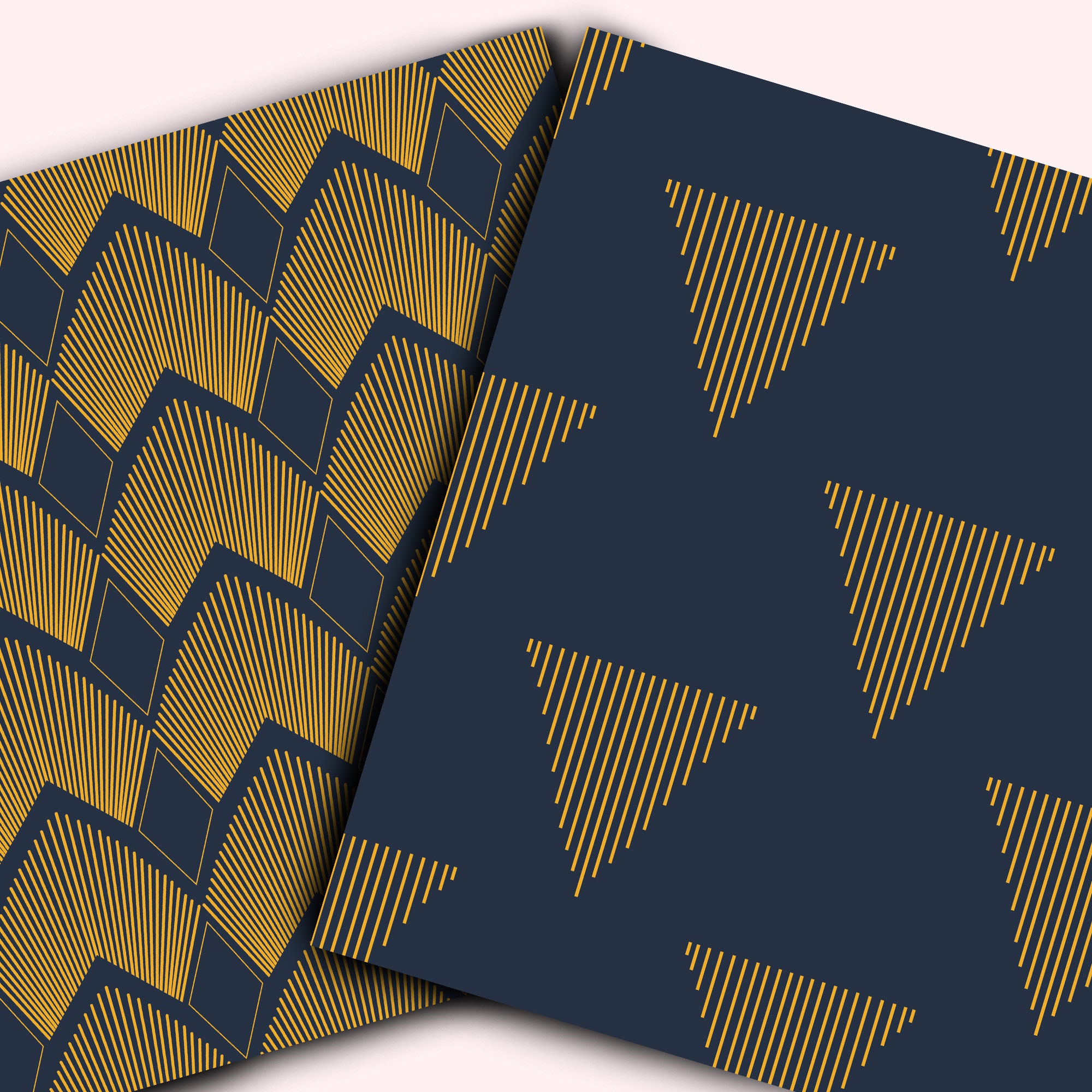 Navy blue and golden line pattern. Geometric surface pattern. | Etsy