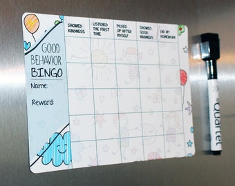 Magnetic Good Behavior BINGO Dry Erase Reward Chart Reward | Etsy