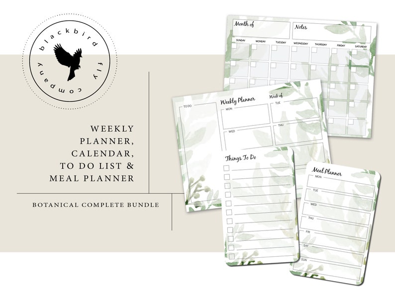 Botanical Magnetic Daily Tasks Chart Dry Erase Weekly - Etsy