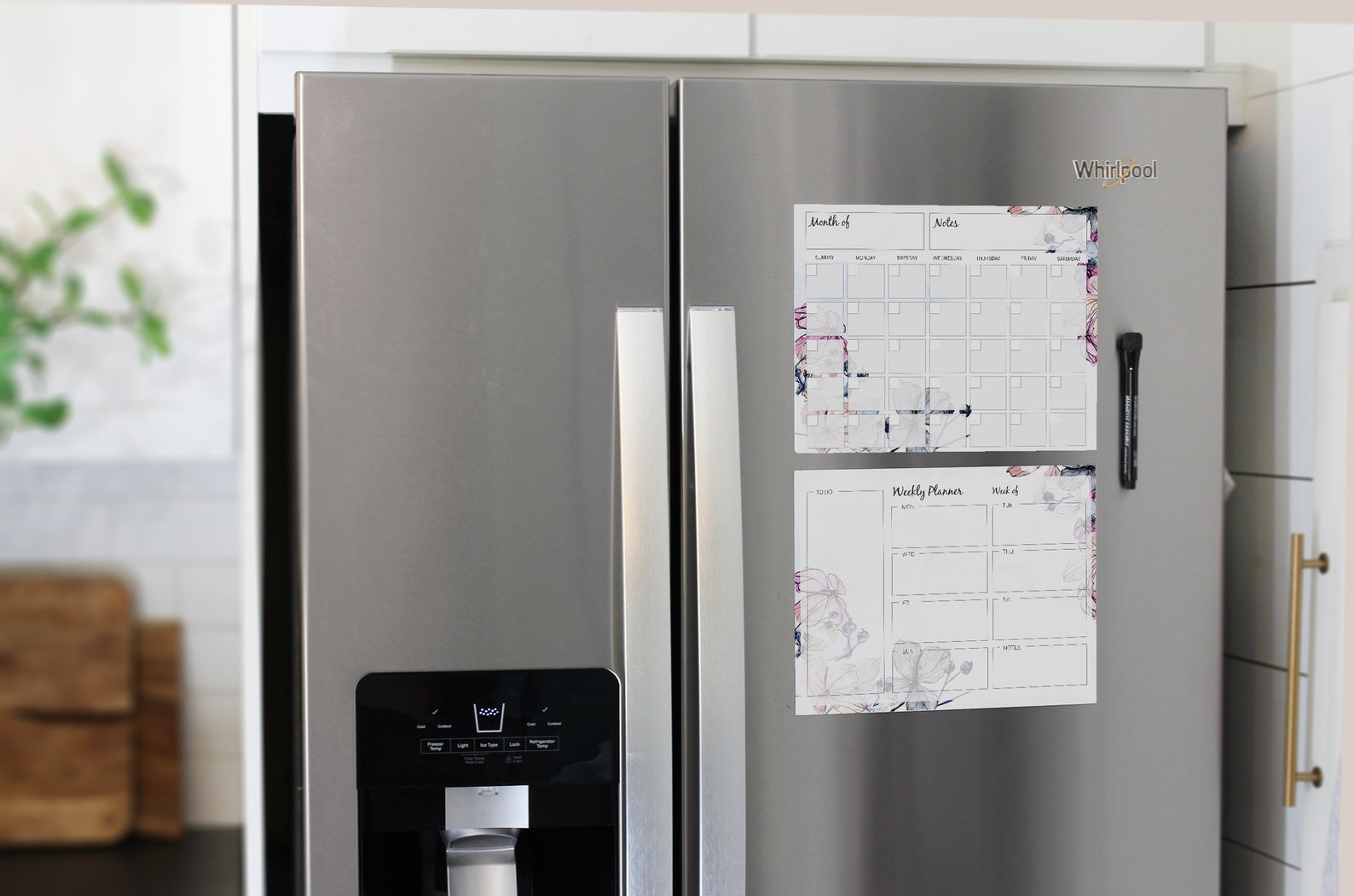 Pink and Blue Floral Magnetic Daily Tasks Chart Dry Erase - Etsy