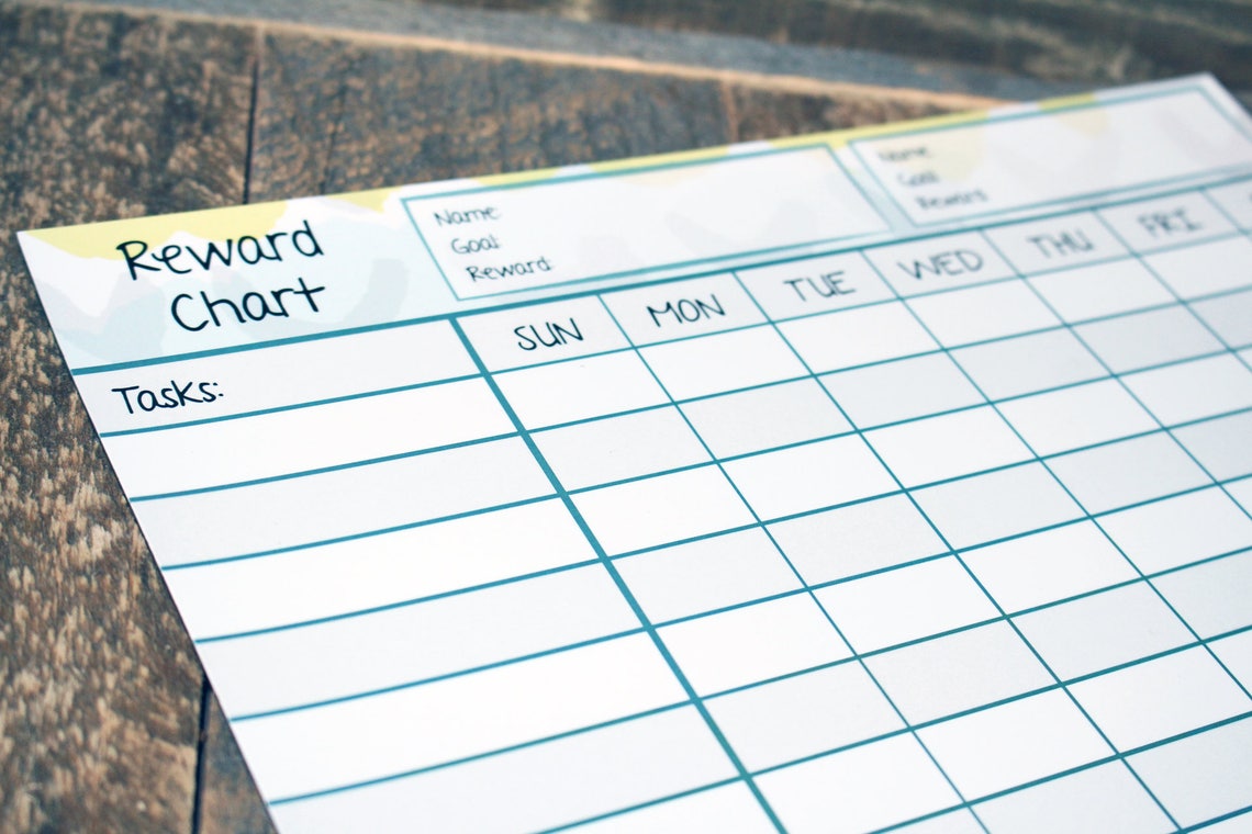 Magnetic Daily Tasks Rewards Chart for Two Kids Customizable - Etsy