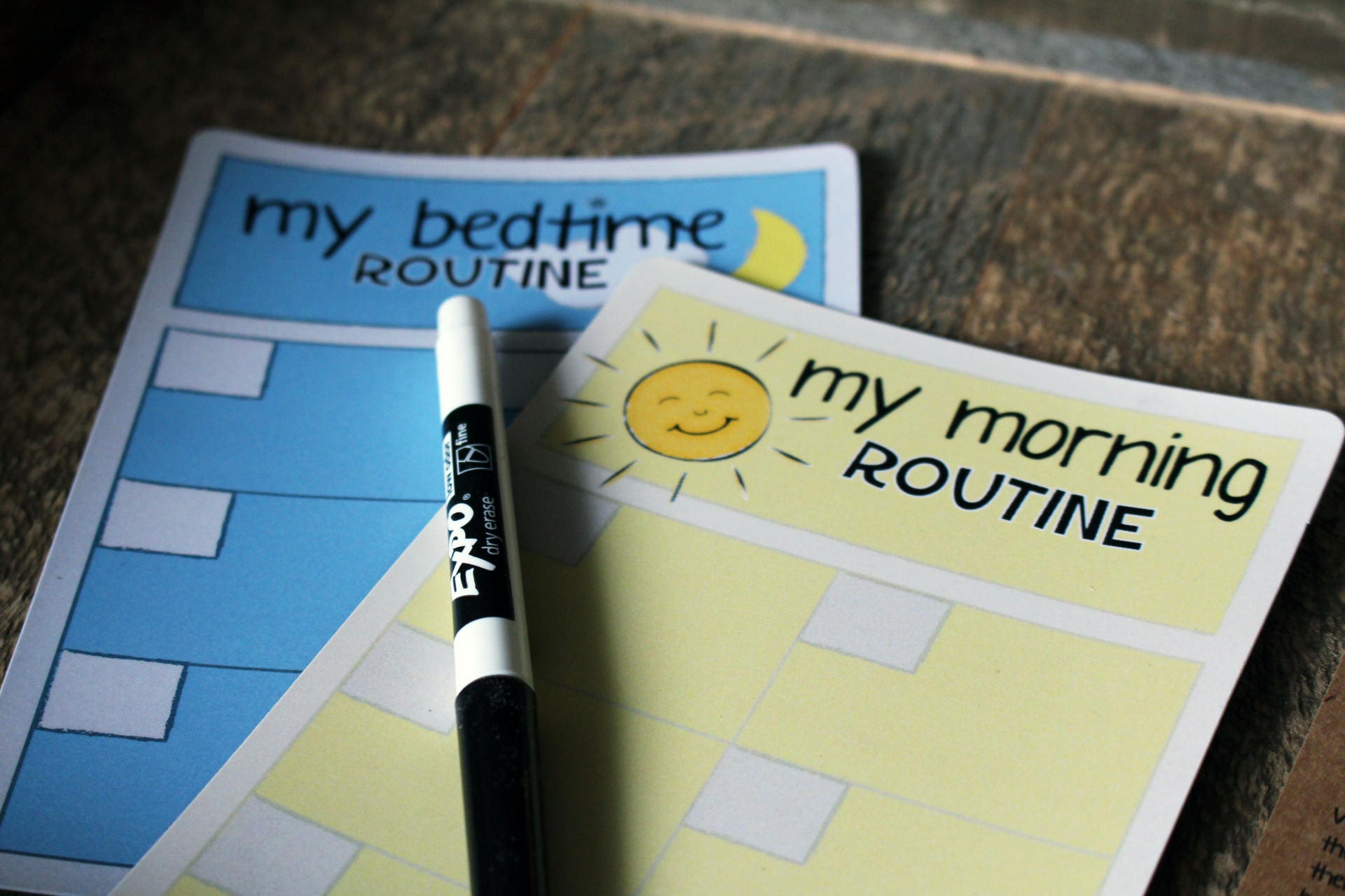 Customizable Dry Erase Bedtime and Morning Routine Chart, Help Kids Get ...