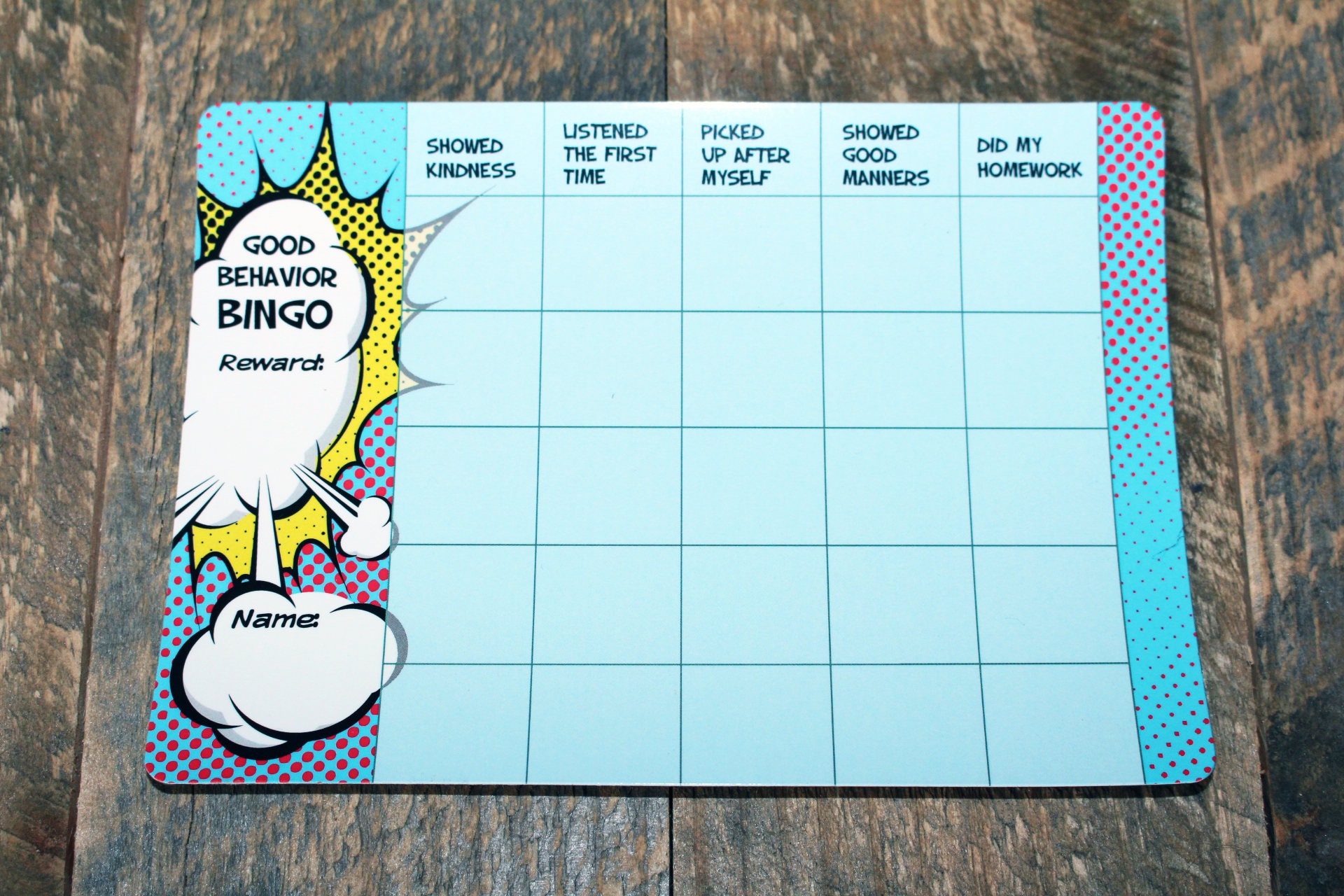 Magnetic Good Behavior BINGO Dry Erase Reward Chart Reward - Etsy