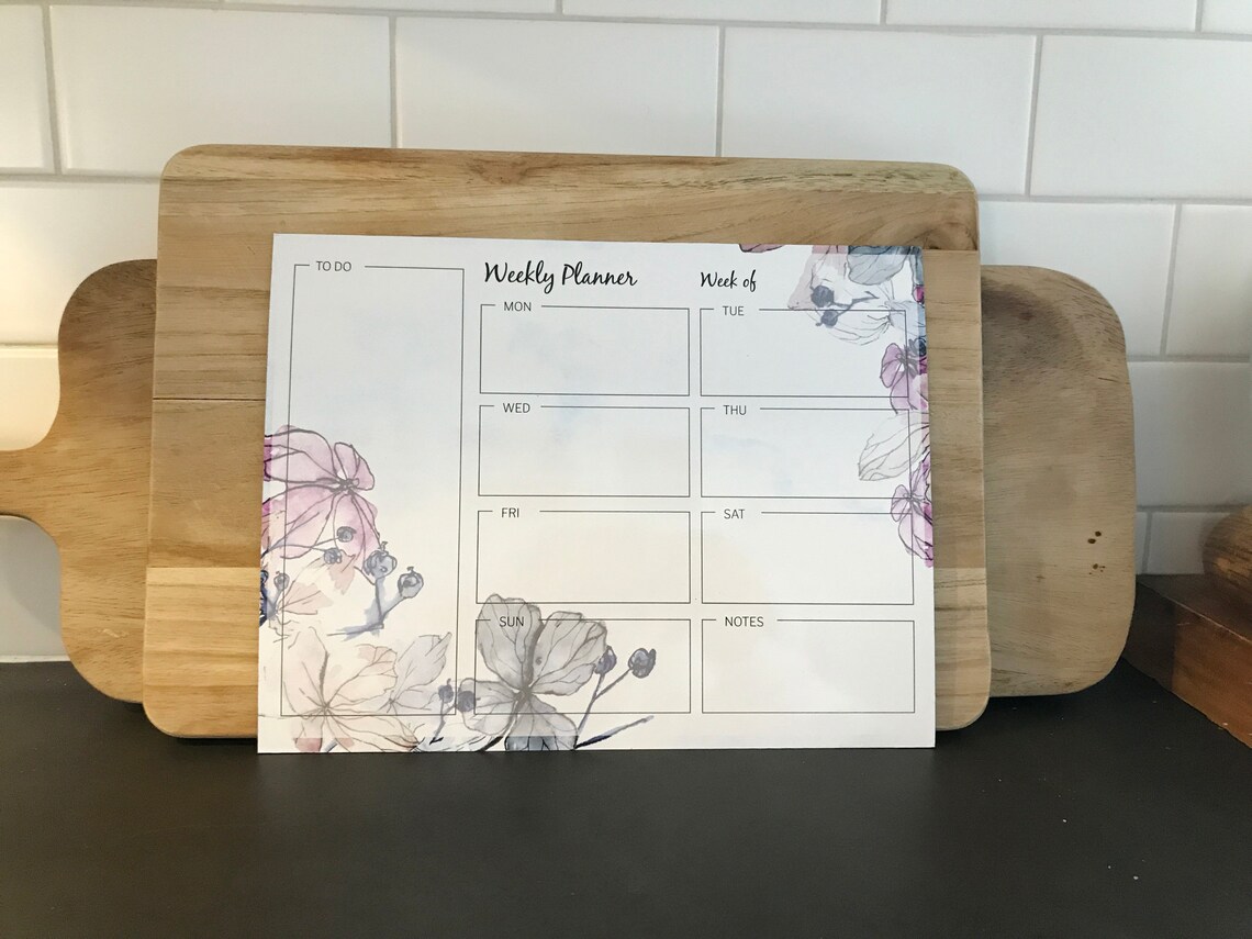 Pink and Blue Floral Magnetic Daily Tasks Chart Dry Erase | Etsy