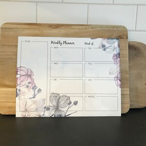 Pink and Blue Floral Magnetic Daily Tasks Chart Dry Erase | Etsy