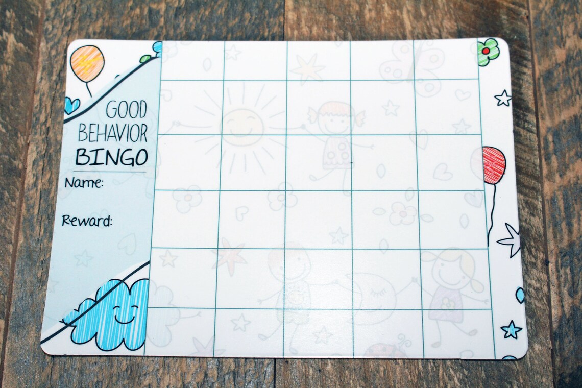 Magnetic Good Behavior BINGO Custom Dry Erase Reward Chart | Etsy