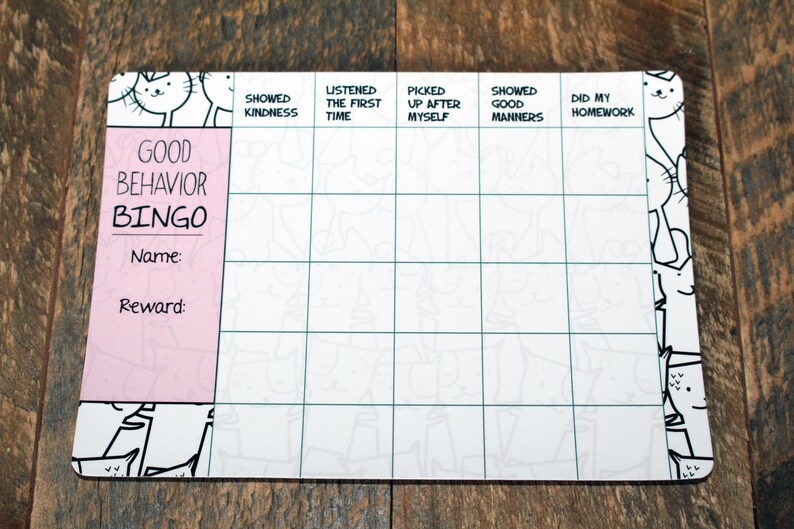 Magnetic Good Behavior BINGO Dry Erase Reward Chart Reward - Etsy