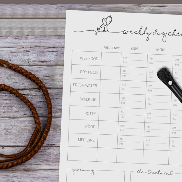 Dog Walking Chart - Etsy
