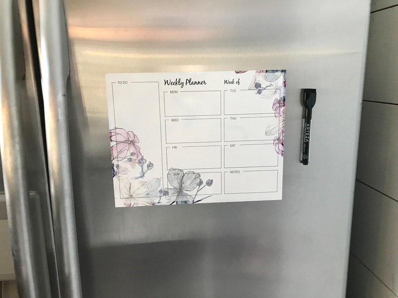 Pink and Blue Floral Magnetic Daily Tasks Chart Dry Erase - Etsy