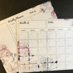 Pink and Blue Floral Magnetic Daily Tasks Chart Dry Erase | Etsy