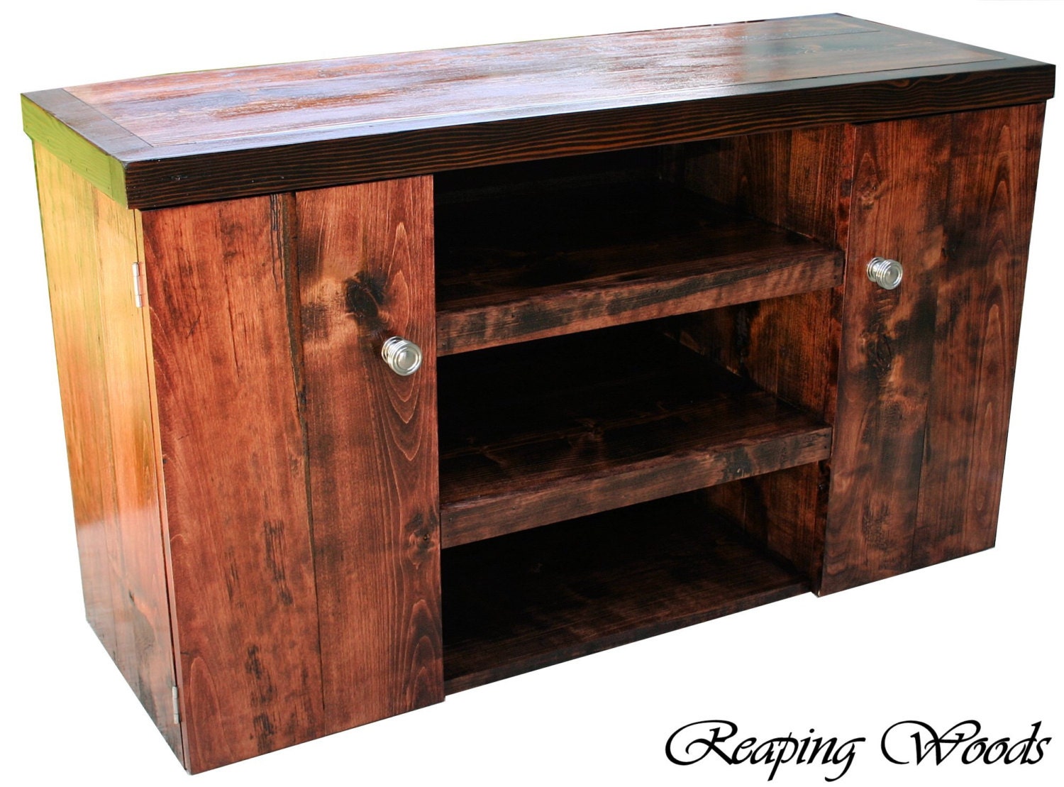 Beautiful RusticRed Mahogany Custom Made TV Stand TV | Etsy