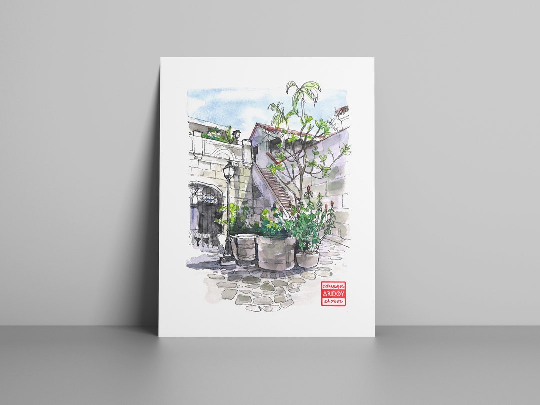 Art Print, "intramuros - Manila Philippines" - Watercolor Painting - Etsy