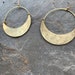 Hammered Brass Hoop Earrings, Crescent Hoops, Brass Hoops, Gold Hoops ...