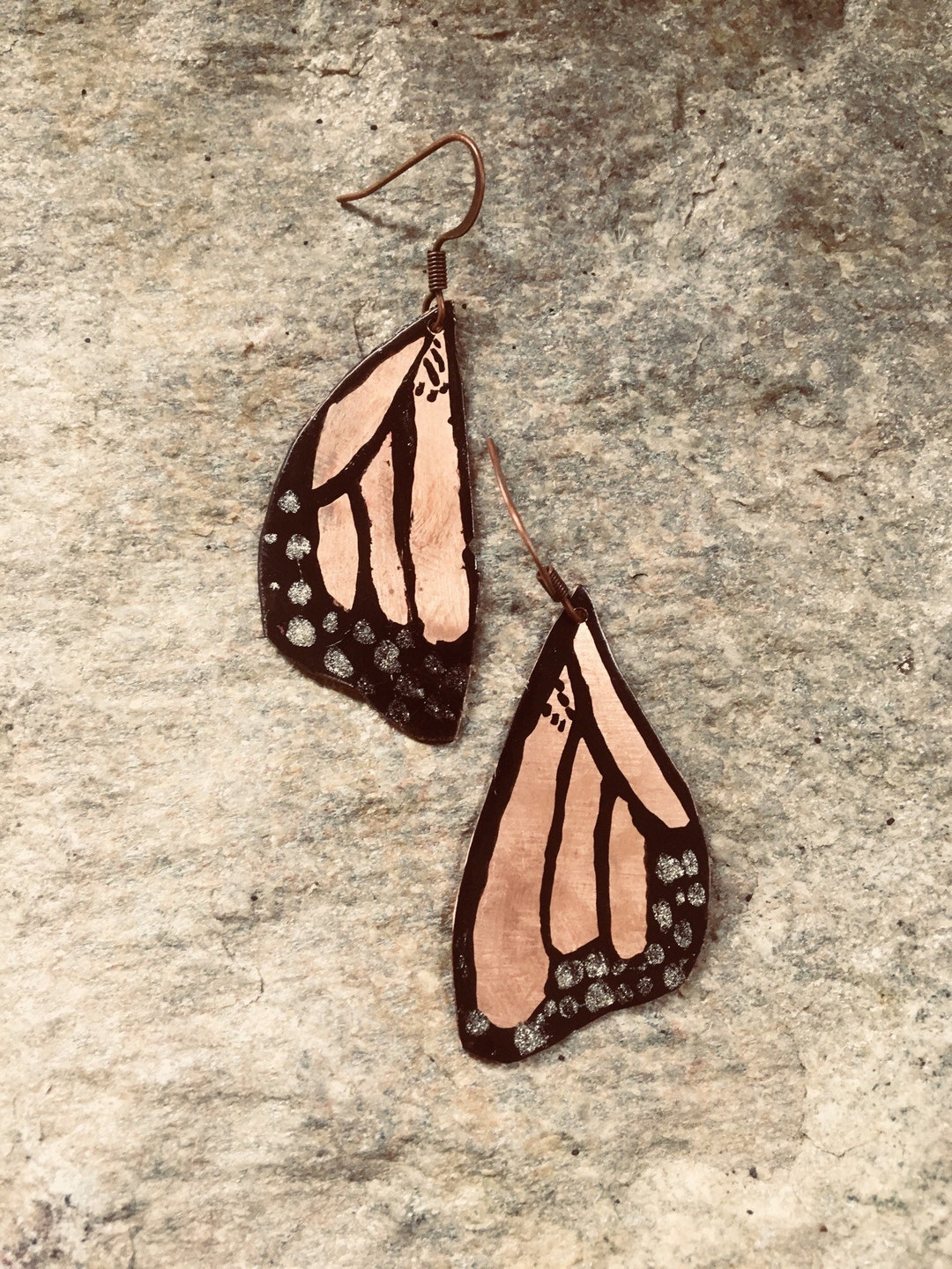 Hand Painted Monarch Wing Earrings, Lightweight Butterfly Jewelry - Etsy
