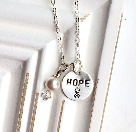 Hope Necklace Inspirational Necklace Awareness Jewelry | Etsy