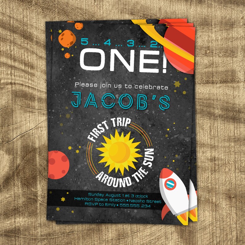 Space Birthday Invitation Space Birthday Party Invitations - Etsy