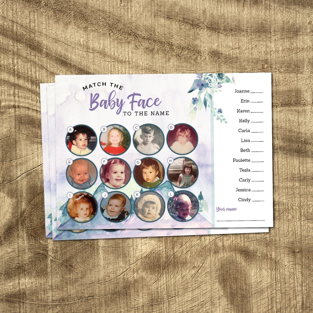 Match the Baby Face Shower Game, Baby Girl Shower Game, Party Supplies ...