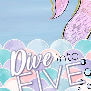 Mermaid Invitation Template, Editable 5th Birthday Invite, Birthday ...