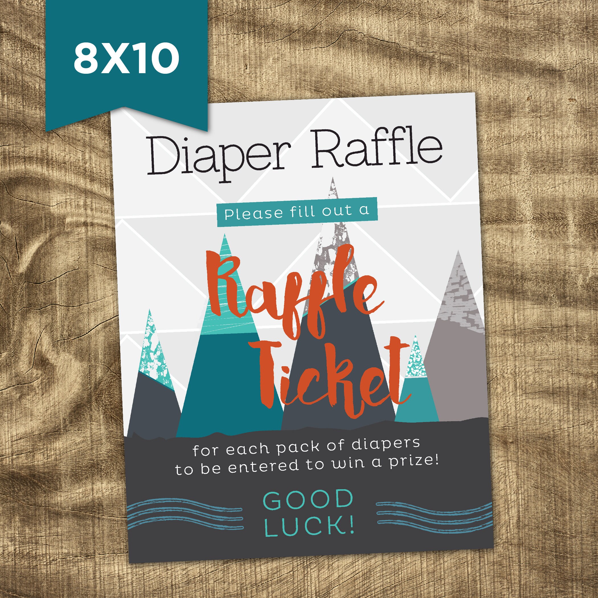 Diaper Raffle Sign Baby Boy Shower Baby Shower Game Co-Ed | Etsy