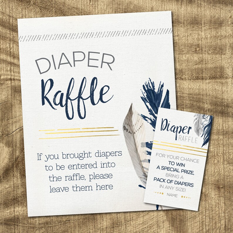 Baby Shower Invitation Kit Diaper Raffle Sign and Ticket | Etsy