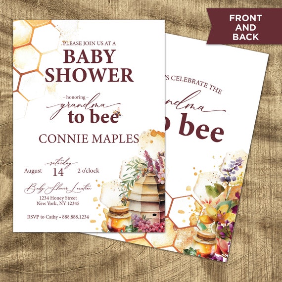 Grandma Shower Invites Baby Shower Invitation for Grandma Grandma Shower Baby Shower for Grandmother Custom Grandma to bee Etsy