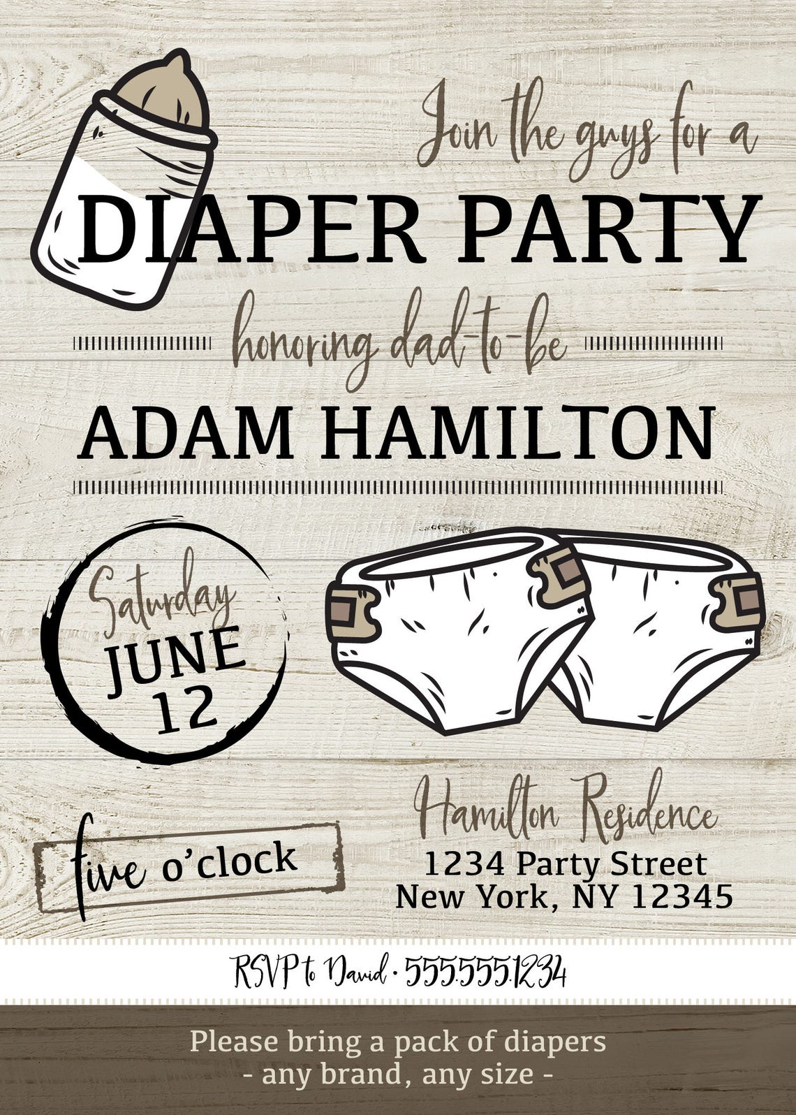 Editable Diaper Party Invitation, Gender Neutral, Instant Download ...