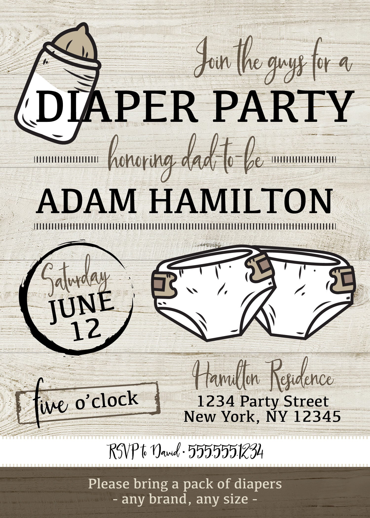 Editable Diaper Party Invitation Gender Neutral Instant - Etsy