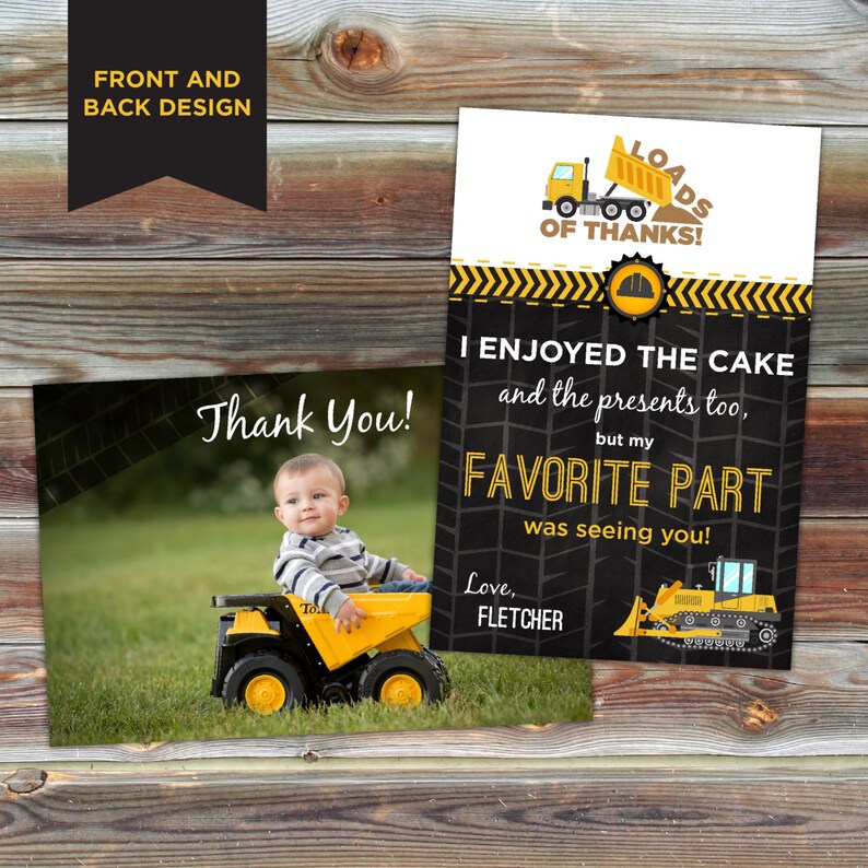 Thank You Card Construction Thank You Birthday Thank You Etsy