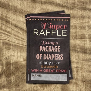 Diaper Raffle Insert Diaper Raffle Ticket Chalkboard Baby - Etsy