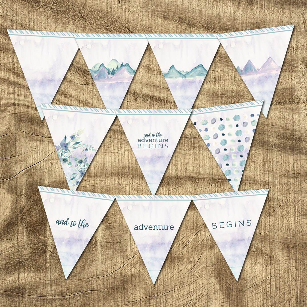 Adventure Theme Banner, Baby Girl, Party Supplies, Mountains ...