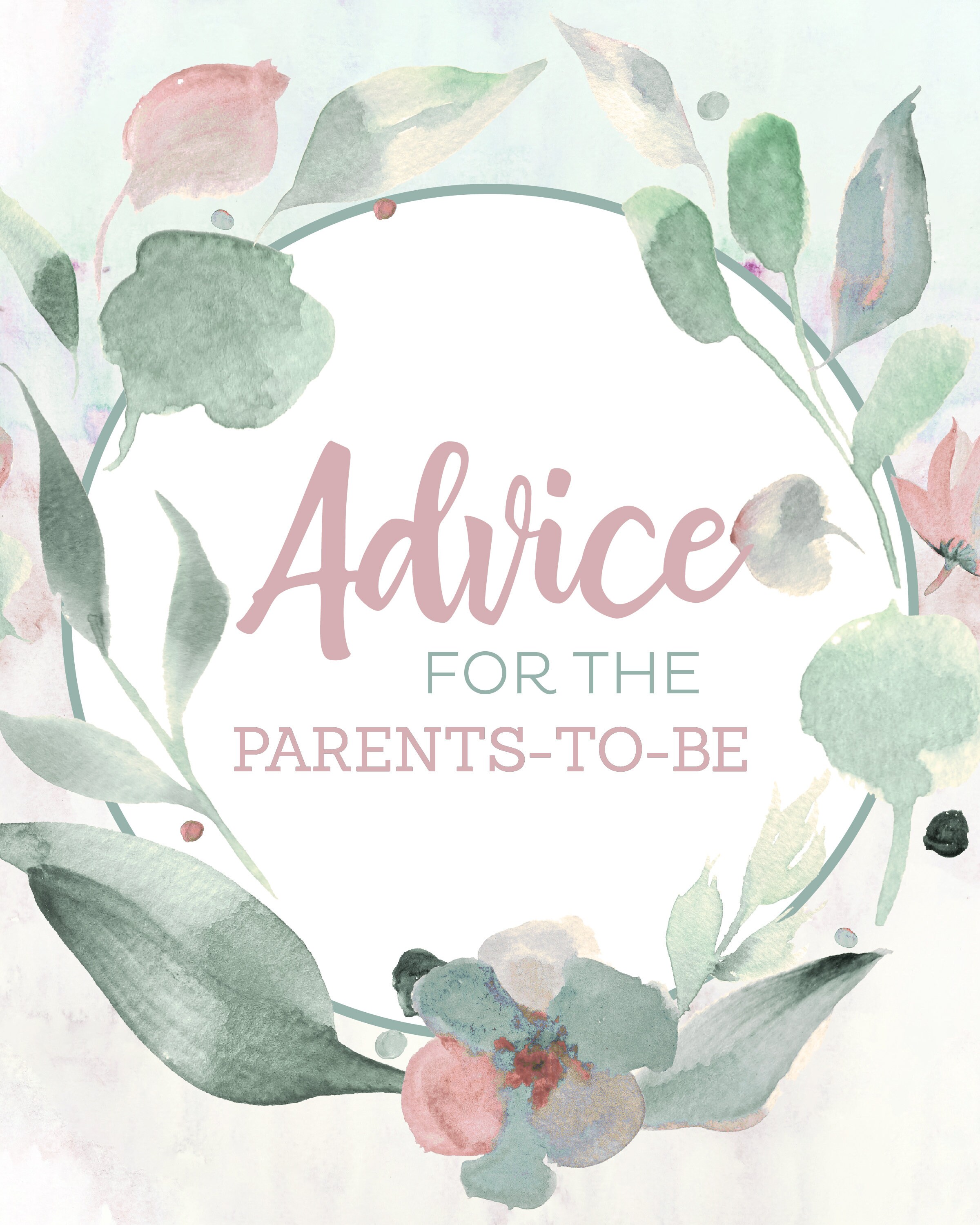 Advice for Parents-to-be, Baby Shower Games, Spring Baby Shower ...