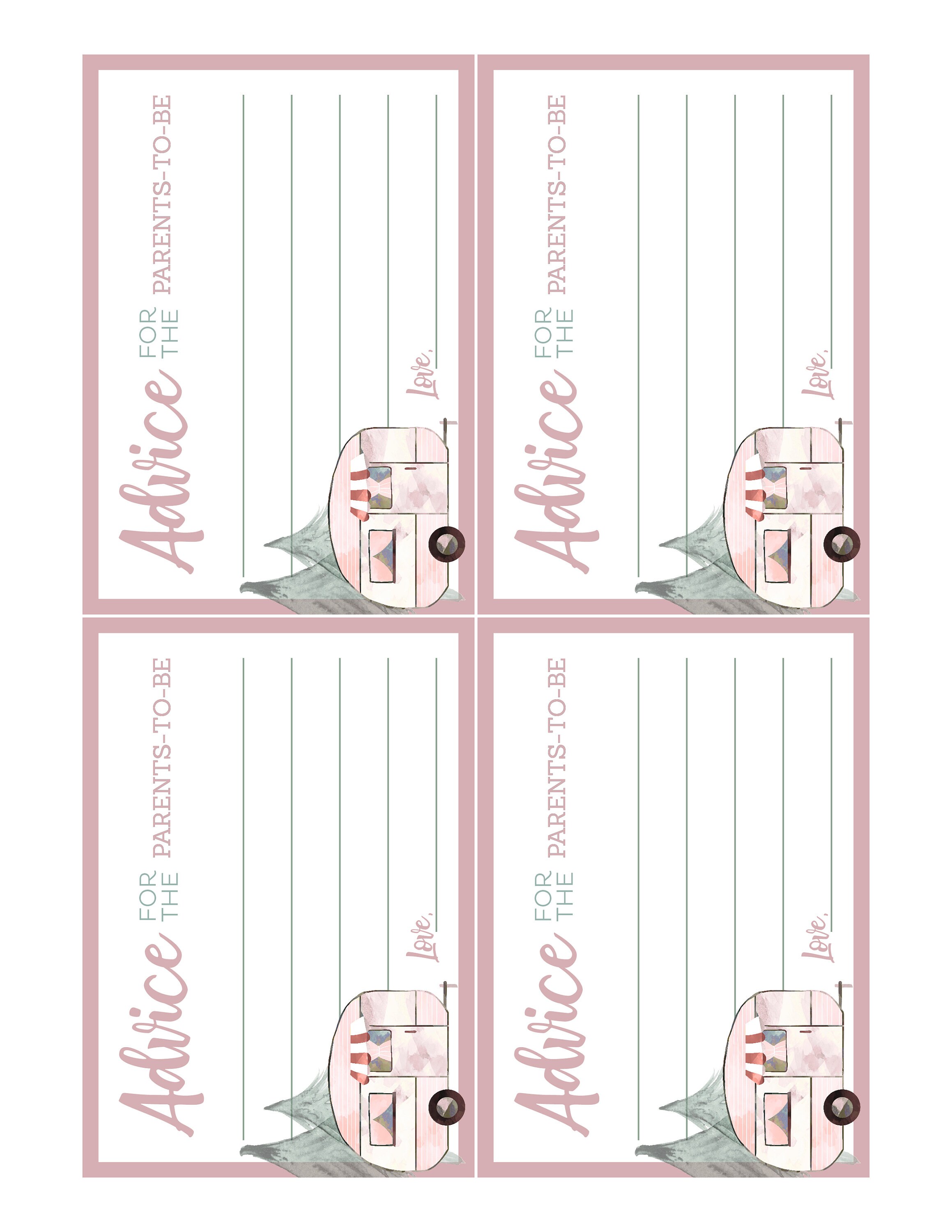 Advice for Parents-to-be, Baby Shower Games, Spring Baby Shower ...