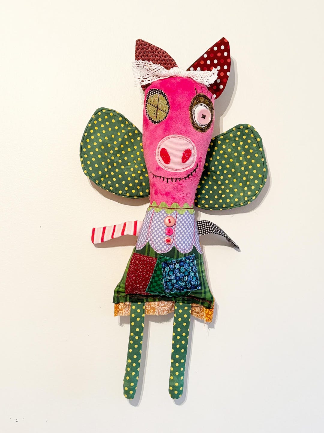 Flying Pig When Pigs Fly Weird & Whimsical Art Doll Winged Piggie OOAK ...