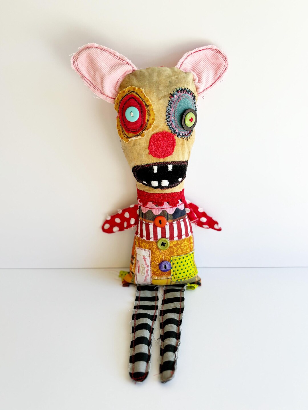 Weird Creepy Cute Creature OOAK Circus Clown Misfit Cloth Art Doll ...