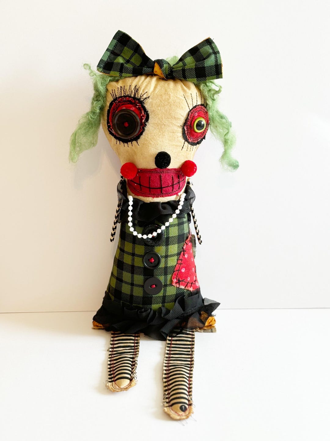 Weird Sweet Odd Bizarre Doll Handmade Textile Art Doll Primitive Folk ...