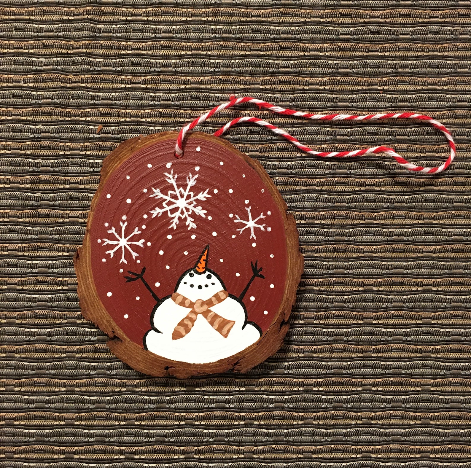 Wood Slice Christmas Ornaments. Handpainted Wooden Ornament - Etsy