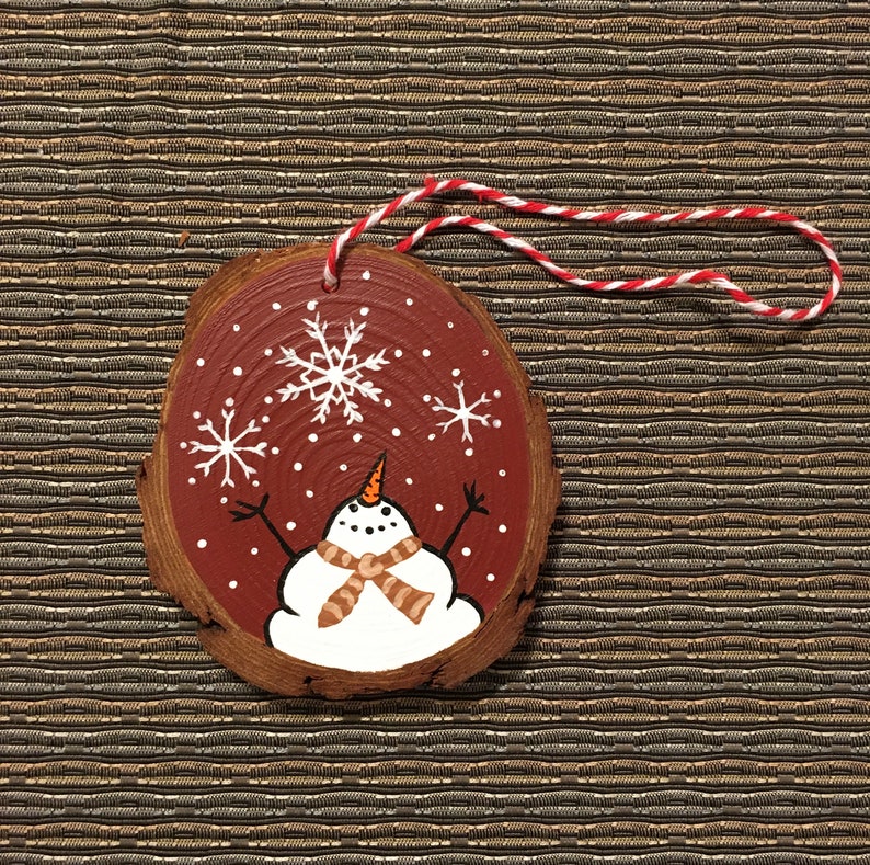 Wood Slice Christmas Ornaments. Handpainted Wooden Ornament - Etsy