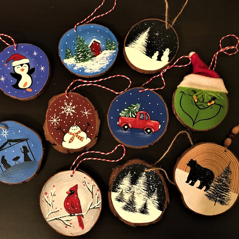 Wood Slice Christmas Ornaments - Etsy