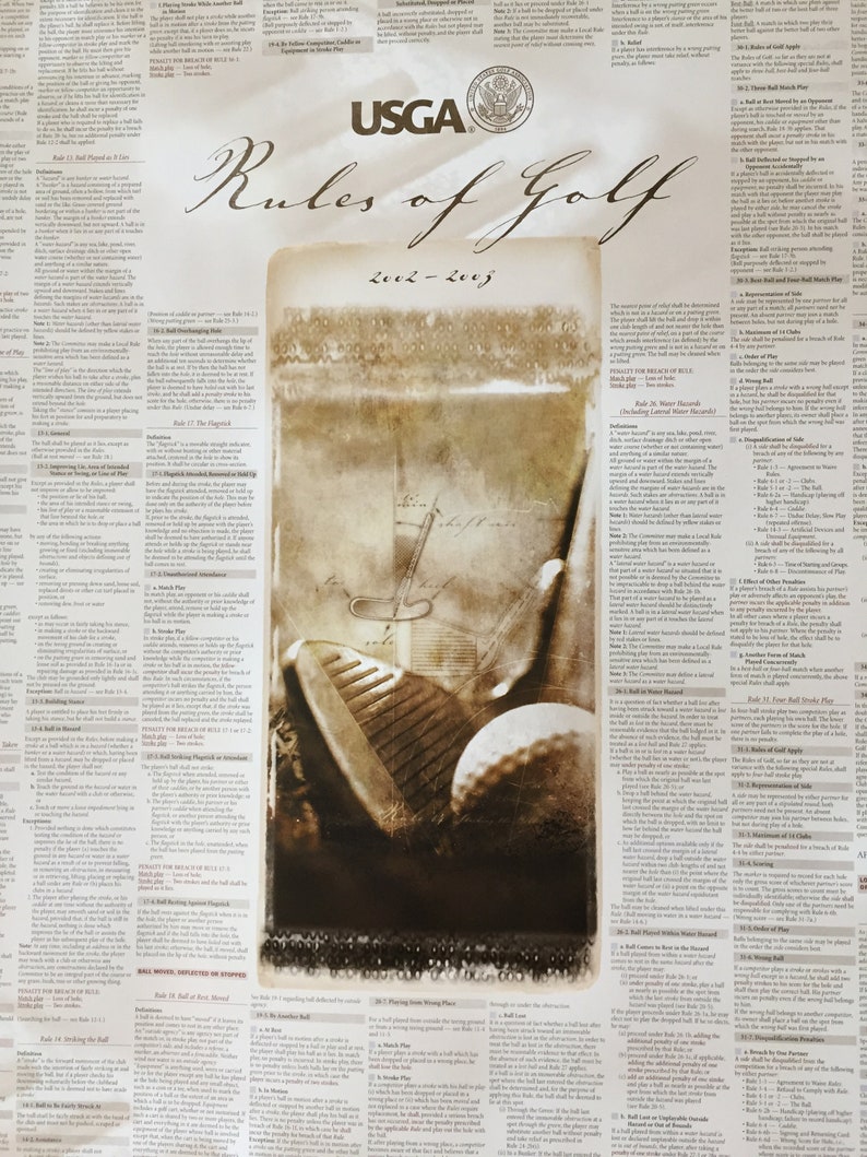 Rules of Golf Gift USGA Poster Print | Etsy