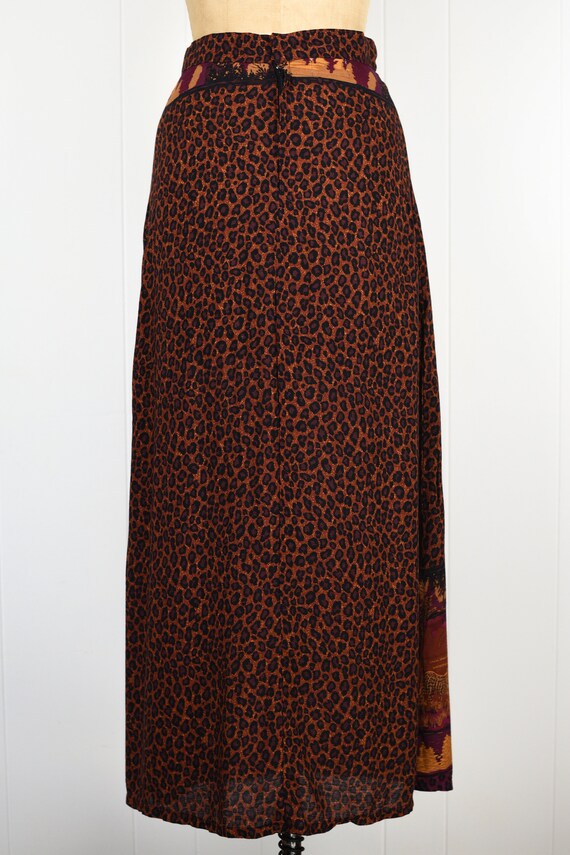 90s Animal Print Leopard + Giraffe Summer Skirt / Sav… - Gem