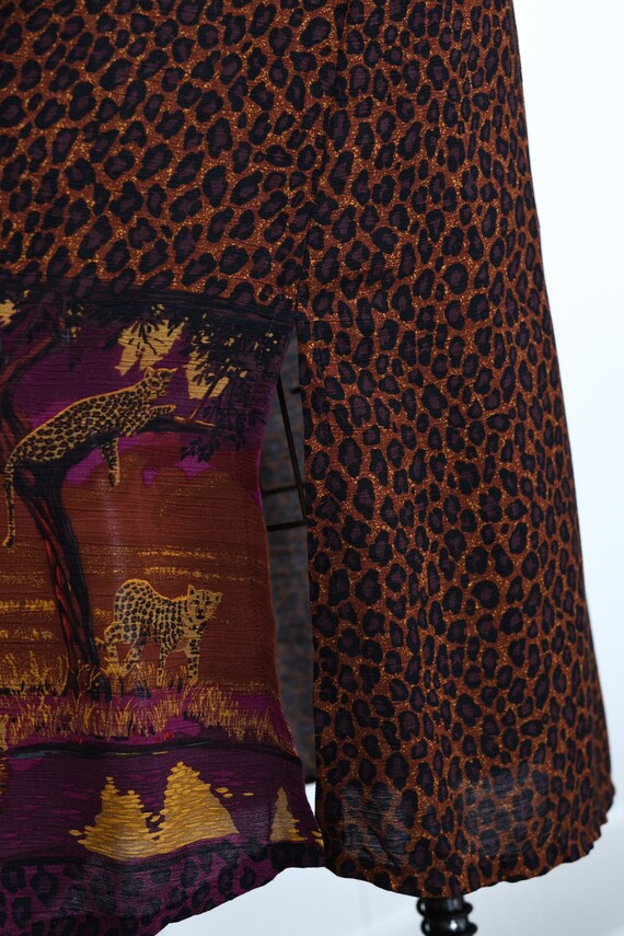 90s Animal Print Leopard + Giraffe Summer Skirt / Sav… - Gem