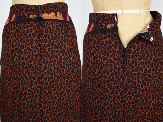 90s Animal Print Leopard + Giraffe Summer Skirt / Sav… - Gem