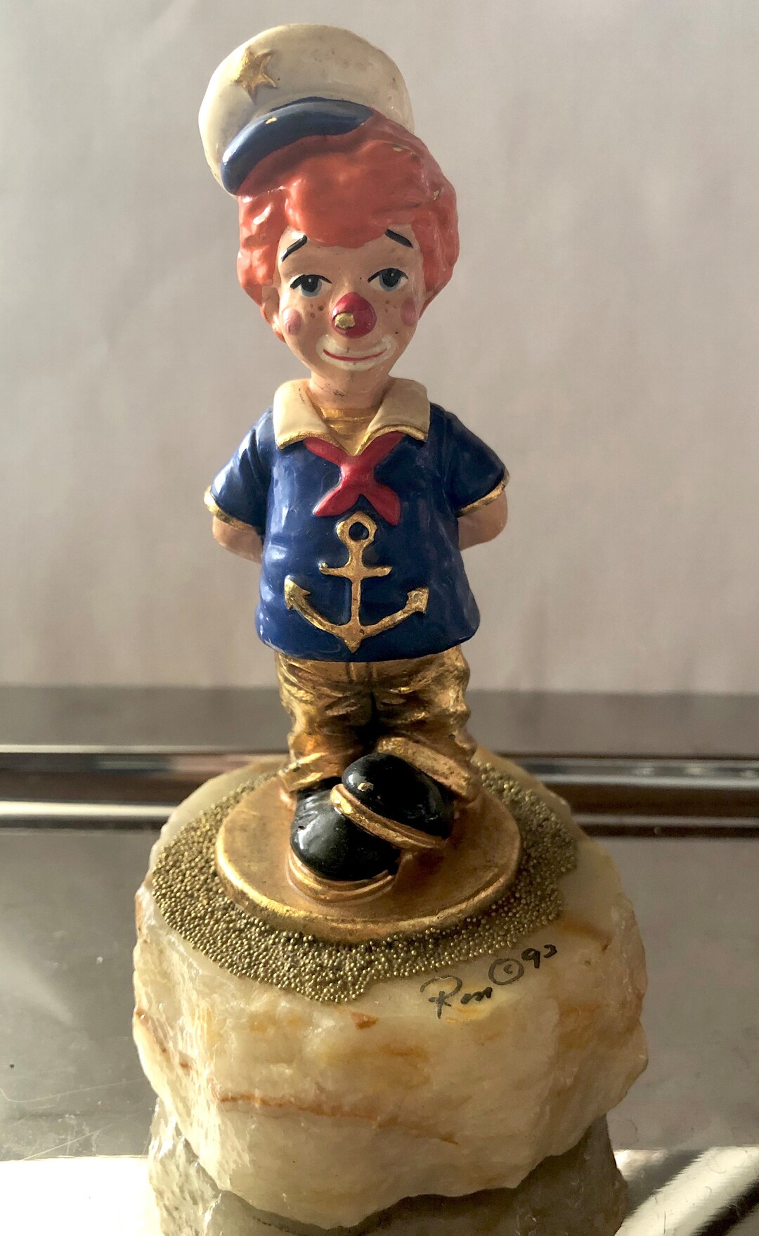 Ron Lee 24k Gold Plated Clown Figuring-sailor Boy - Etsy