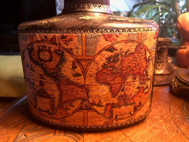 Vintage World Map Decanter - Etsy