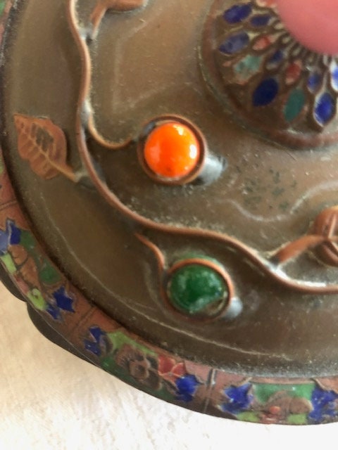 Chinese Brass Enamel Box - Etsy