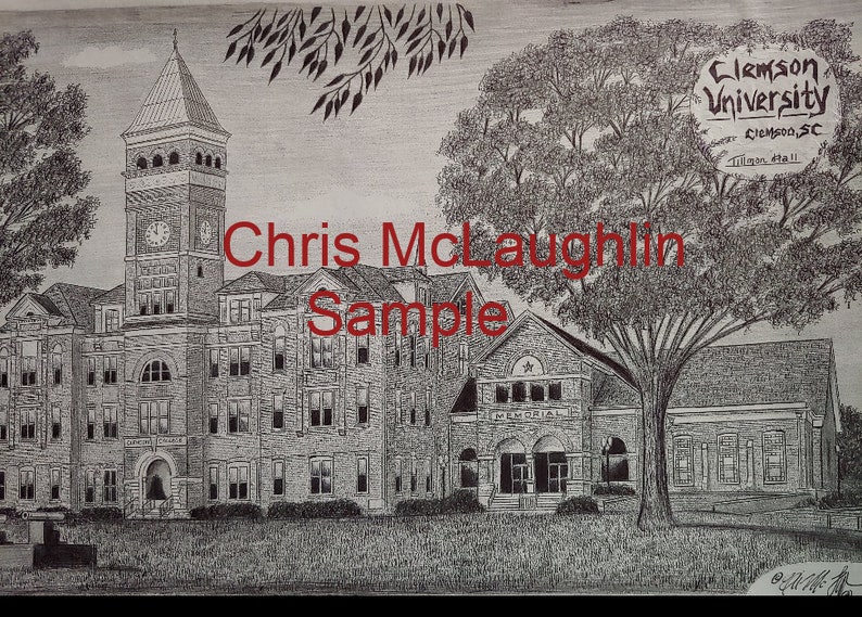 Clemson University Tillman Hall - Etsy