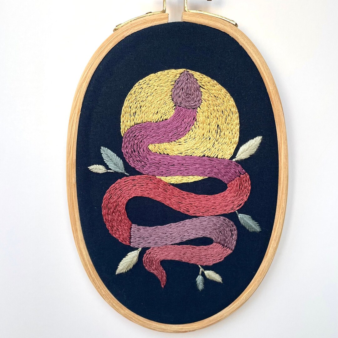 Sun Snake | 6" Embroidered Wall Hanging - Etsy