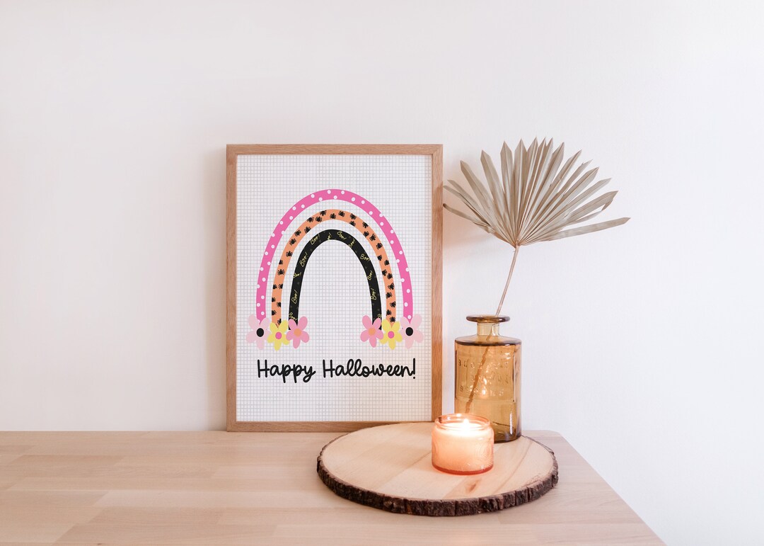 Boho Halloween Rainbow Art Printable Pastel Halloween Decor - Etsy UK